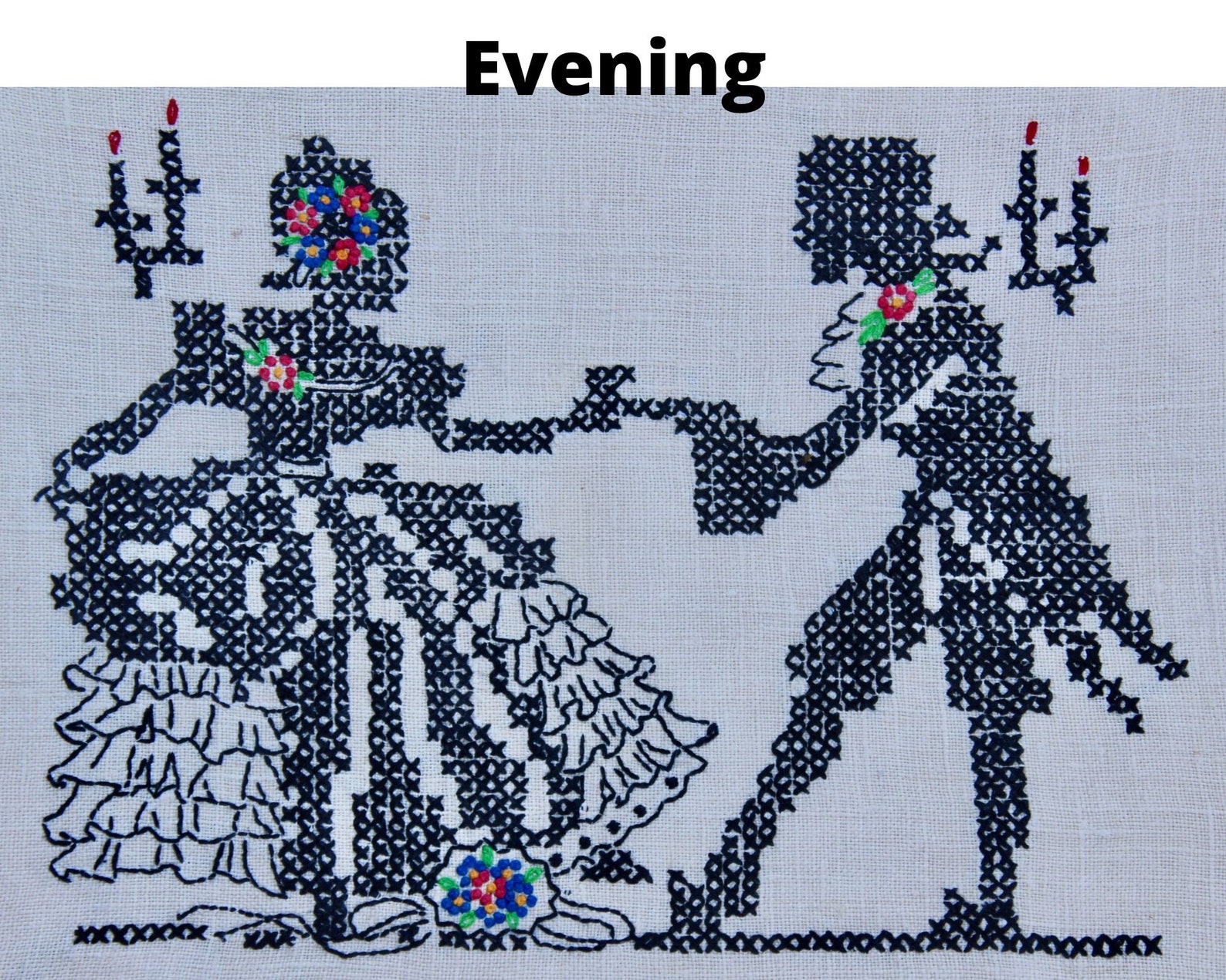 Baroque Ball: Two Completed Cross Stitch Pictures Woman & Man - Etsy