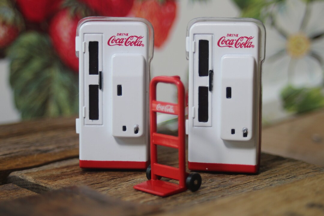 Vintage Miniature Die Cast Coke Machines & Hand Cart by Ertl Company, 2 ...