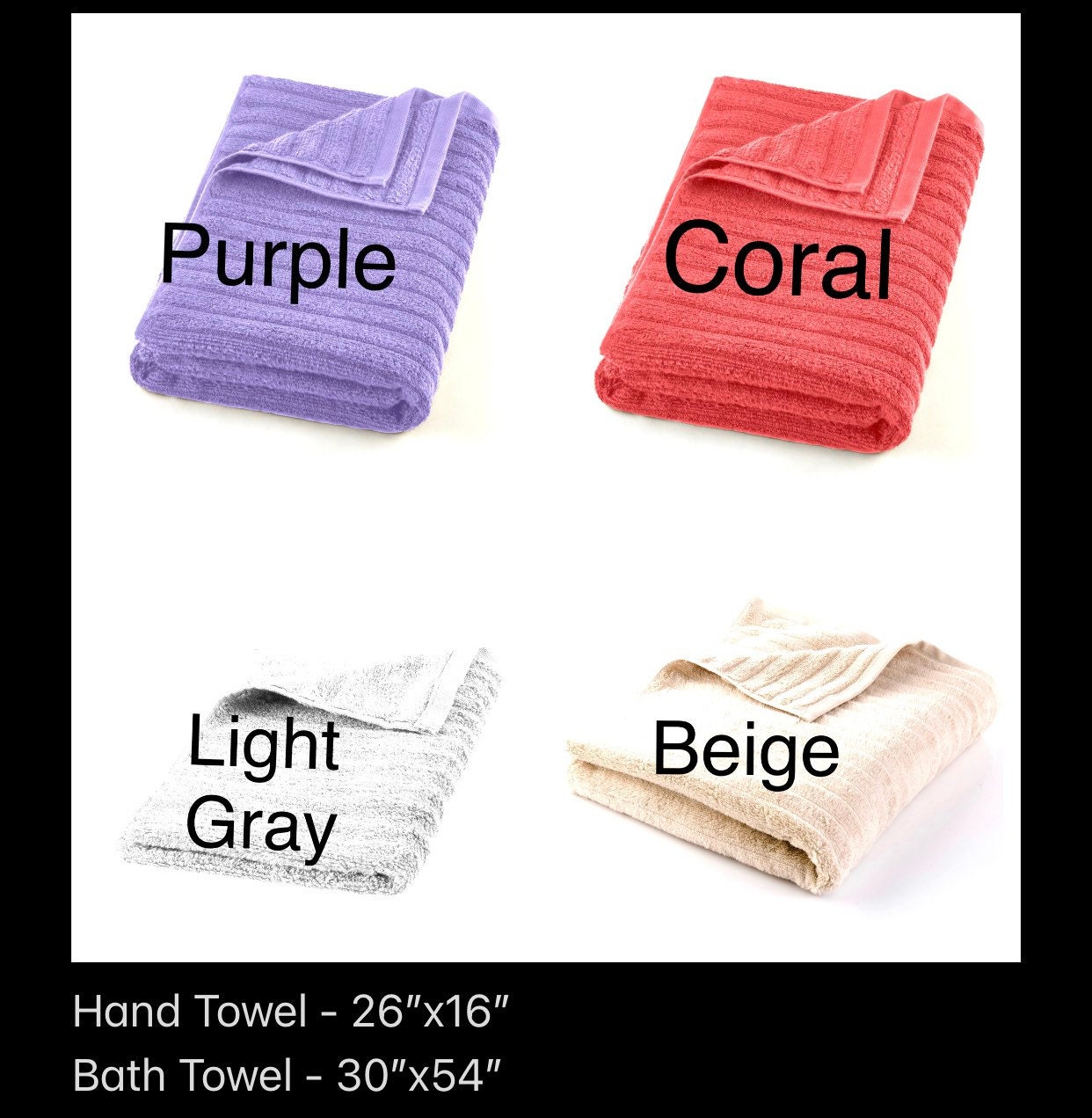 Personalized Bath Towel Set / Personalized Hand Towel / | Etsy