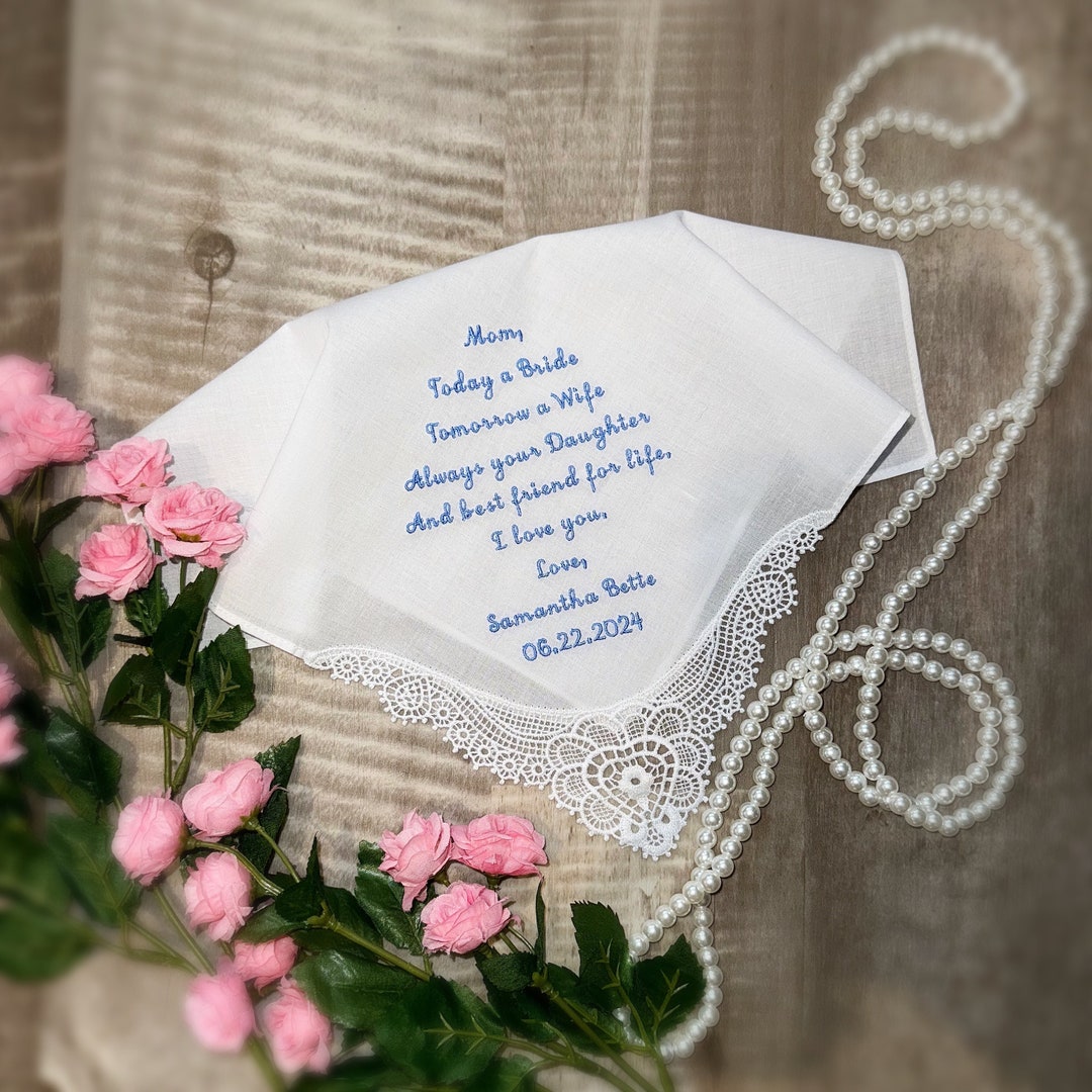 Wedding Handkerchief for Mother of the Bride / to My Mom Custom ...