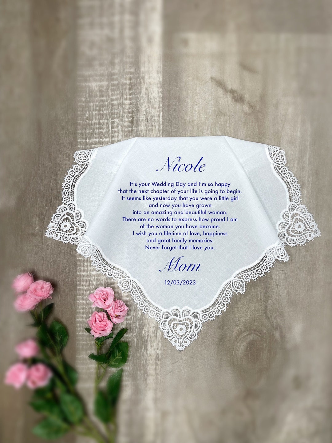 To My Daughter on Her Wedding Day / Personalized Wedding Handkerchief ...