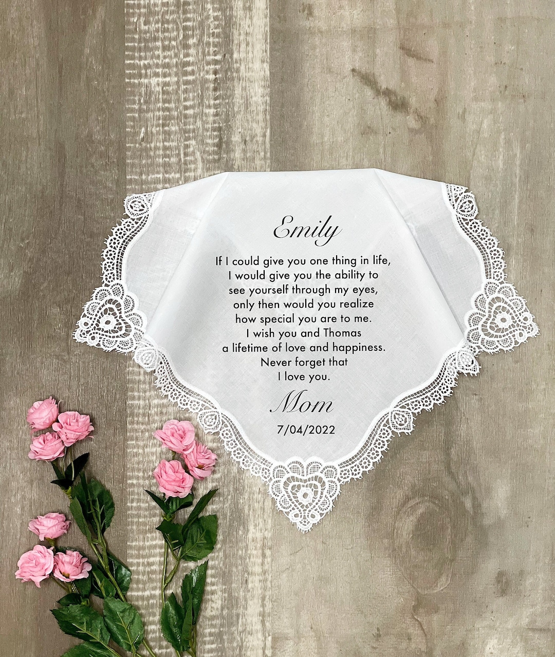 To My Daughter on Her Wedding Day / Personalized Wedding Handkerchief ...