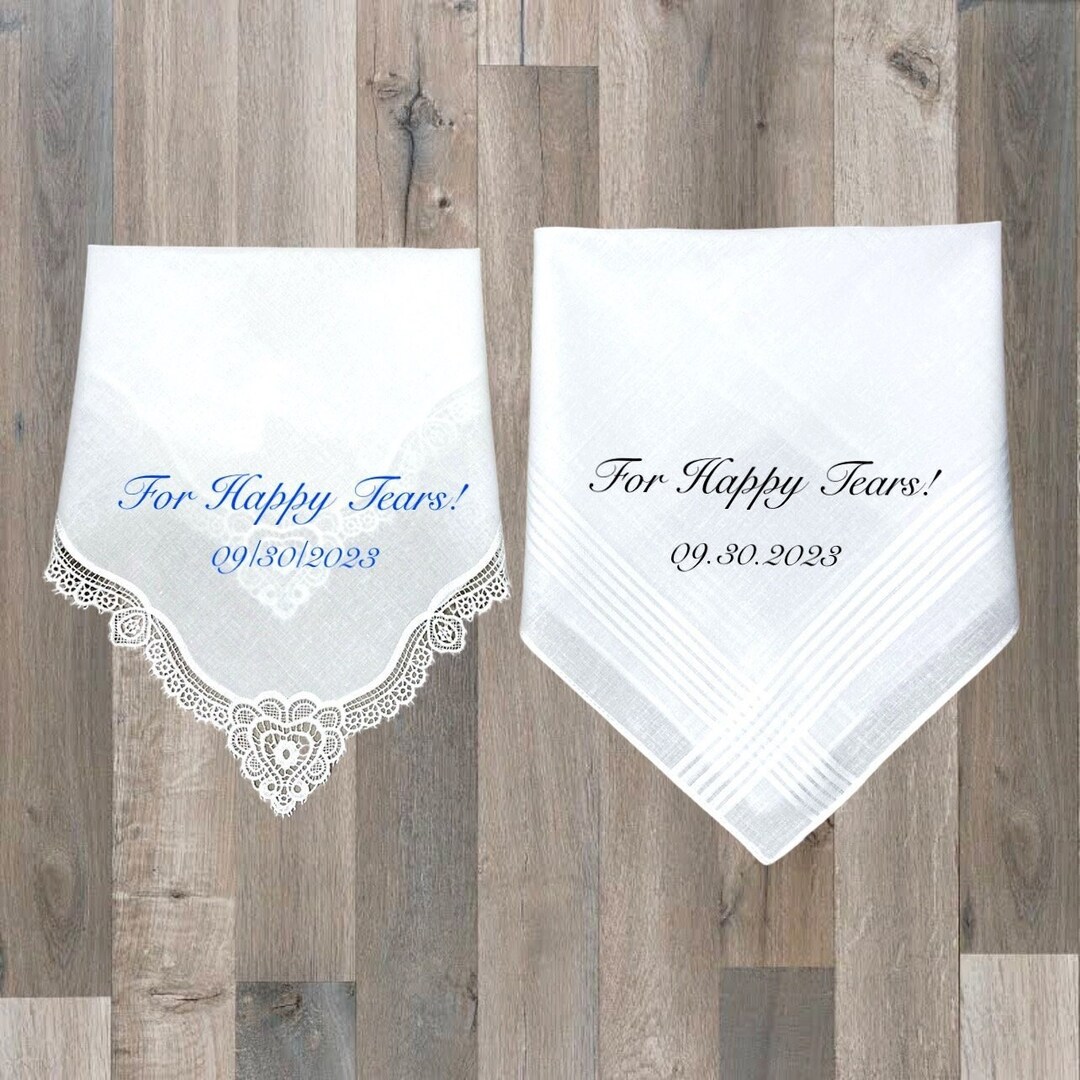 For Happy Tears Wedding Handkerchief, Only Happy Tears Hanky With ...