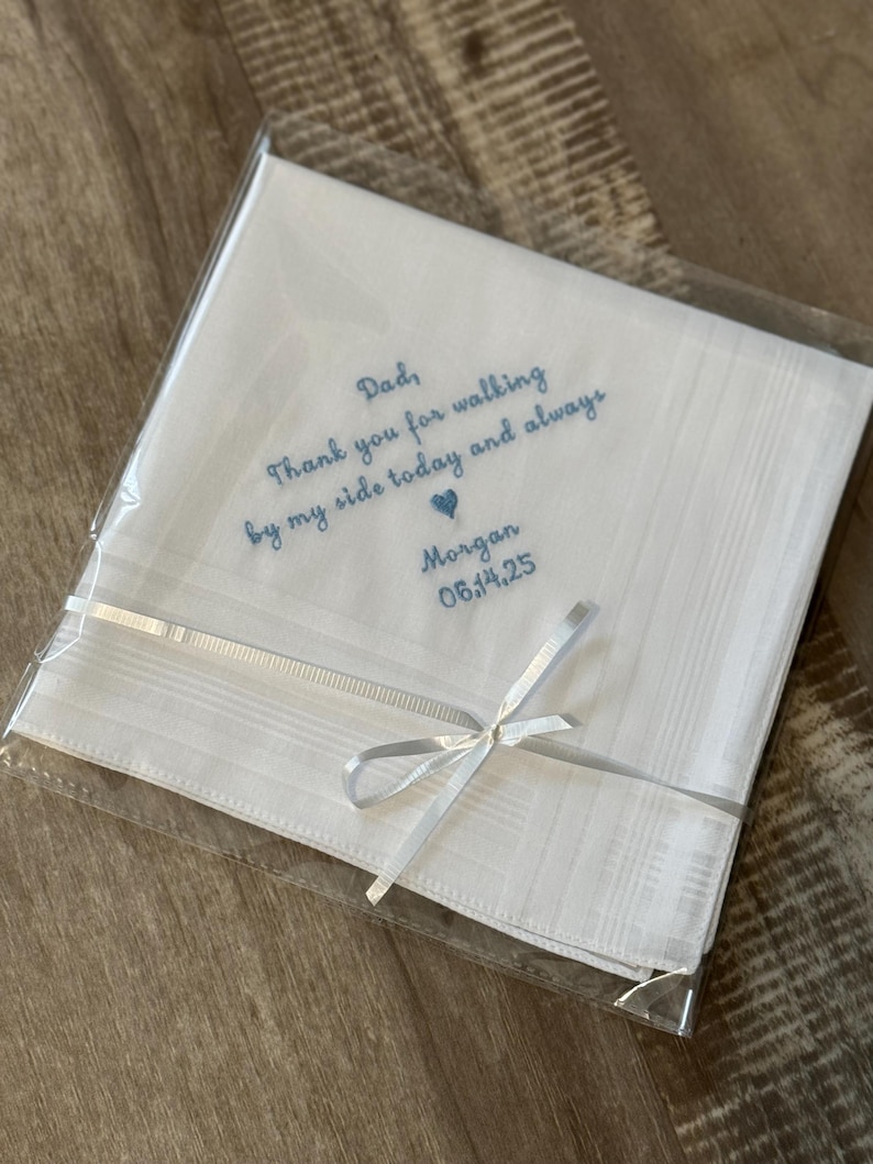 Father of the Bride Gift From Daughter / Custom Text Handkerchief for ...