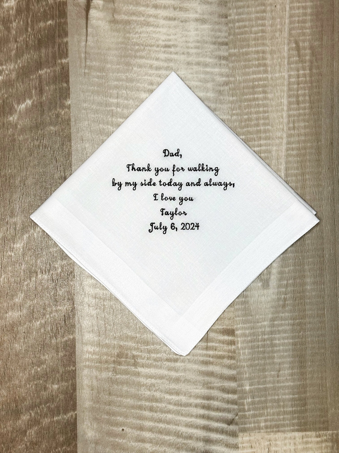 Father of the Bride Gift From Daughter / Custom Text Handkerchief for ...