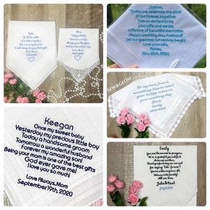 Custom Handkerchief, Embroidered Wedding Handkerchiefs, Personalized ...