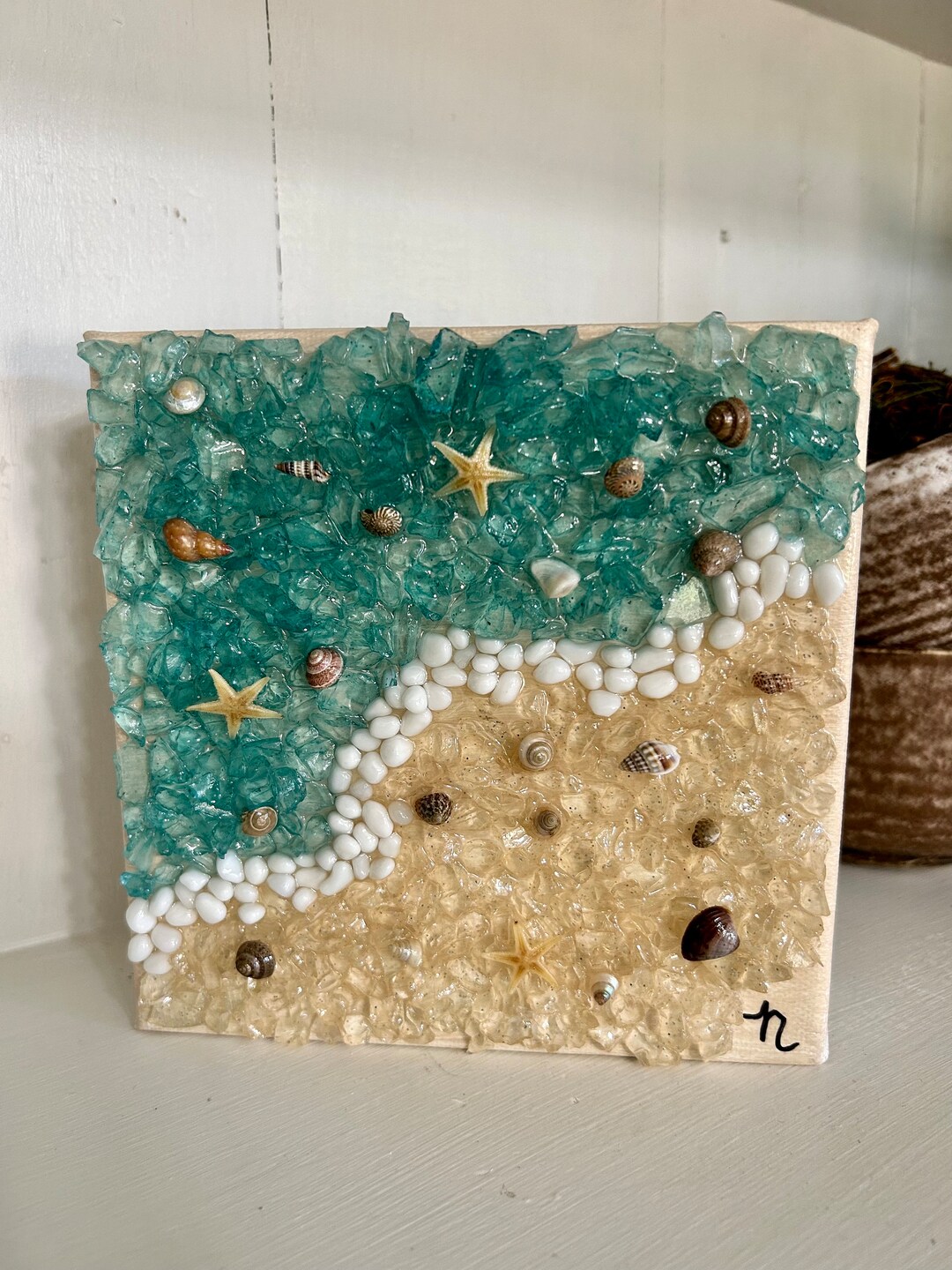 Coastal Wave Shattered Glass Epoxy Art - Etsy