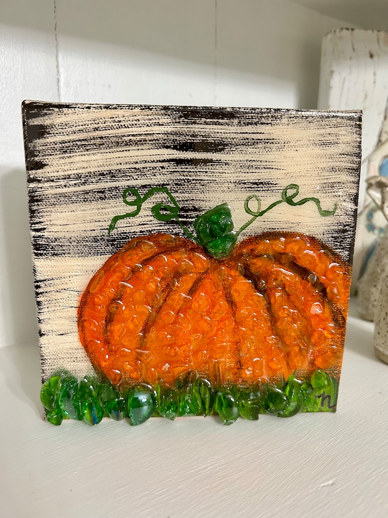 Pumpkin Patch Shattered Glass Epoxy Art - Etsy