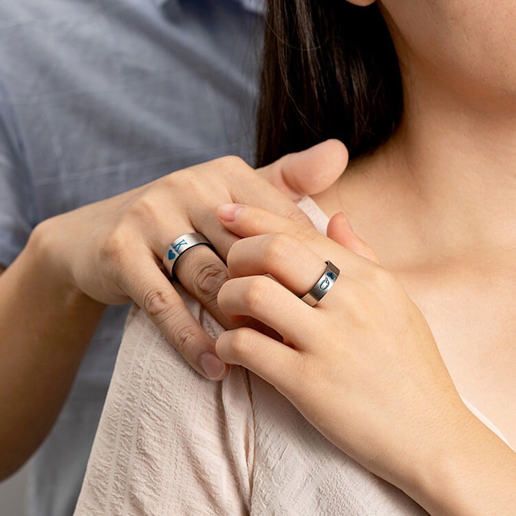The King His Queen Matching Couple Ring Promise rings for | Etsy