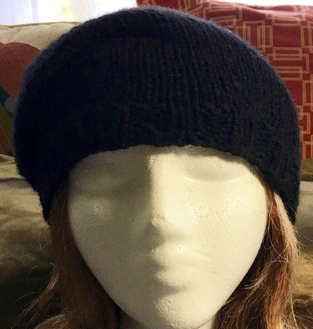 Handmade Outlander Inspired Knit Tam: Black Acrylic Slouchy Hat - Etsy