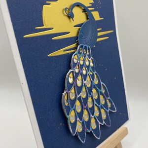 Moonlight Peacock Any Occasion Art Card - Etsy