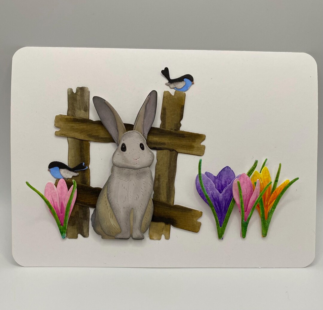 Spring Bunny Card for Any Occasion - Etsy