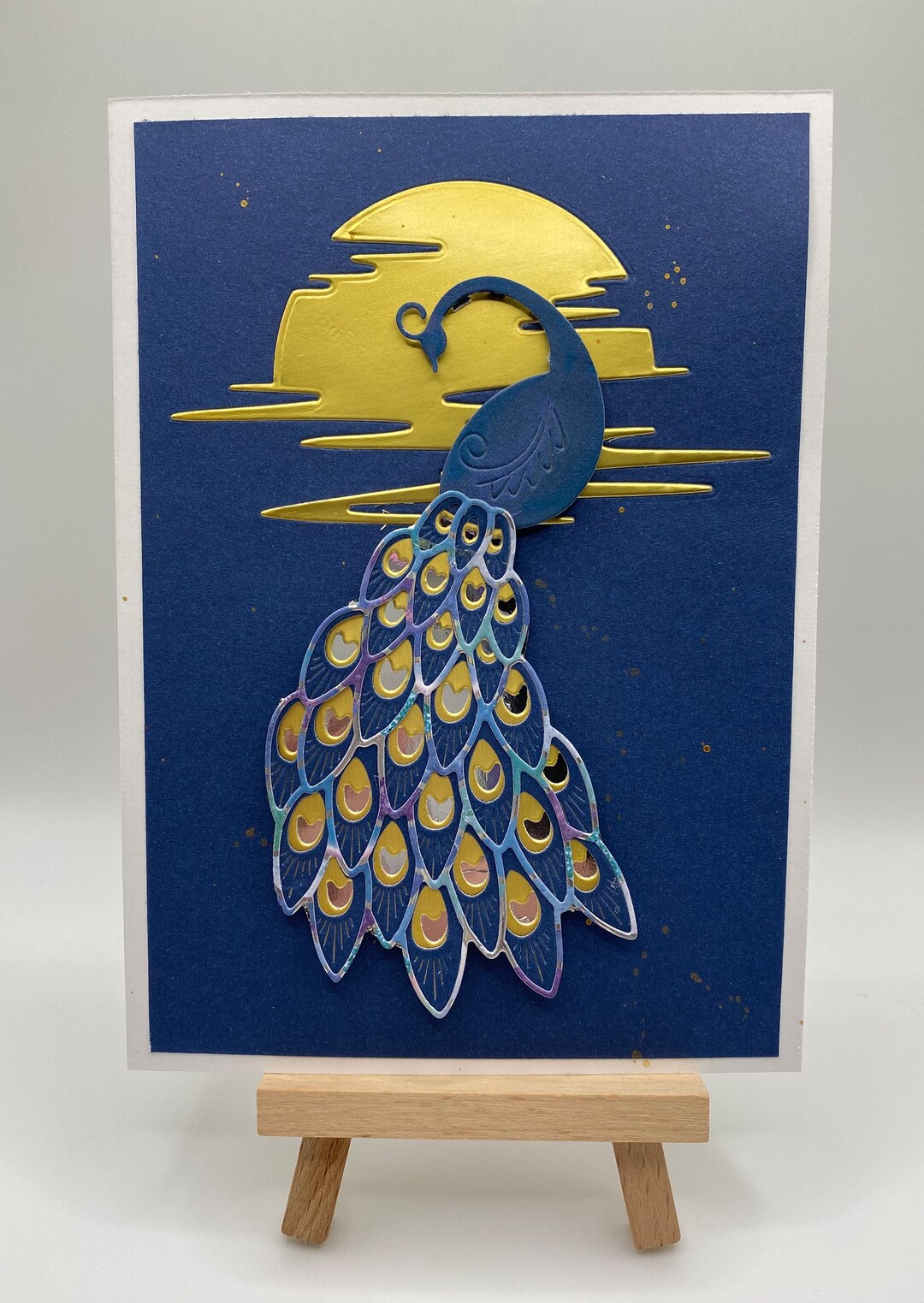 Moonlight Peacock Any Occasion Art Card - Etsy