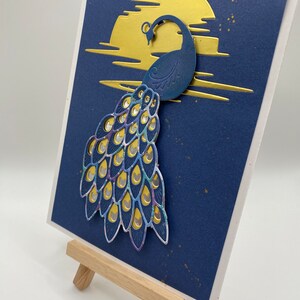 Moonlight Peacock Any Occasion Art Card - Etsy
