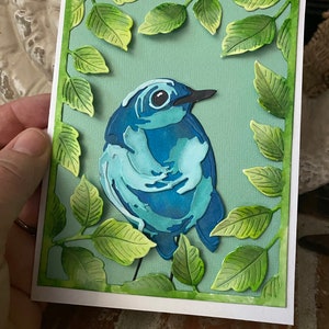 Blue Bird Greeting or Note Card for Any Occasion - Etsy