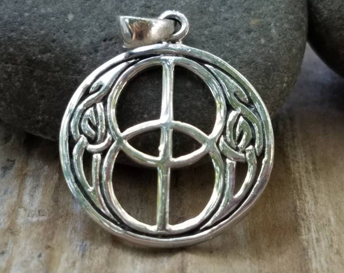 Celtic Peace Sign Sterling Silver Pendant - Etsy