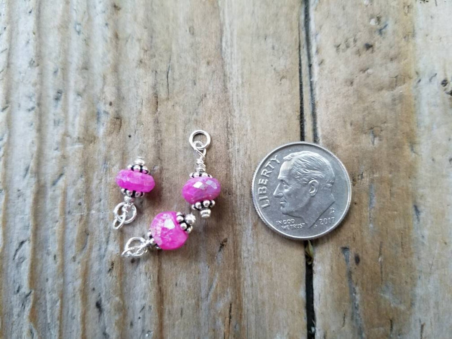 MYSTIC Pink Moonstone and Sterling Silver Charm ONE CHARM 7 - Etsy