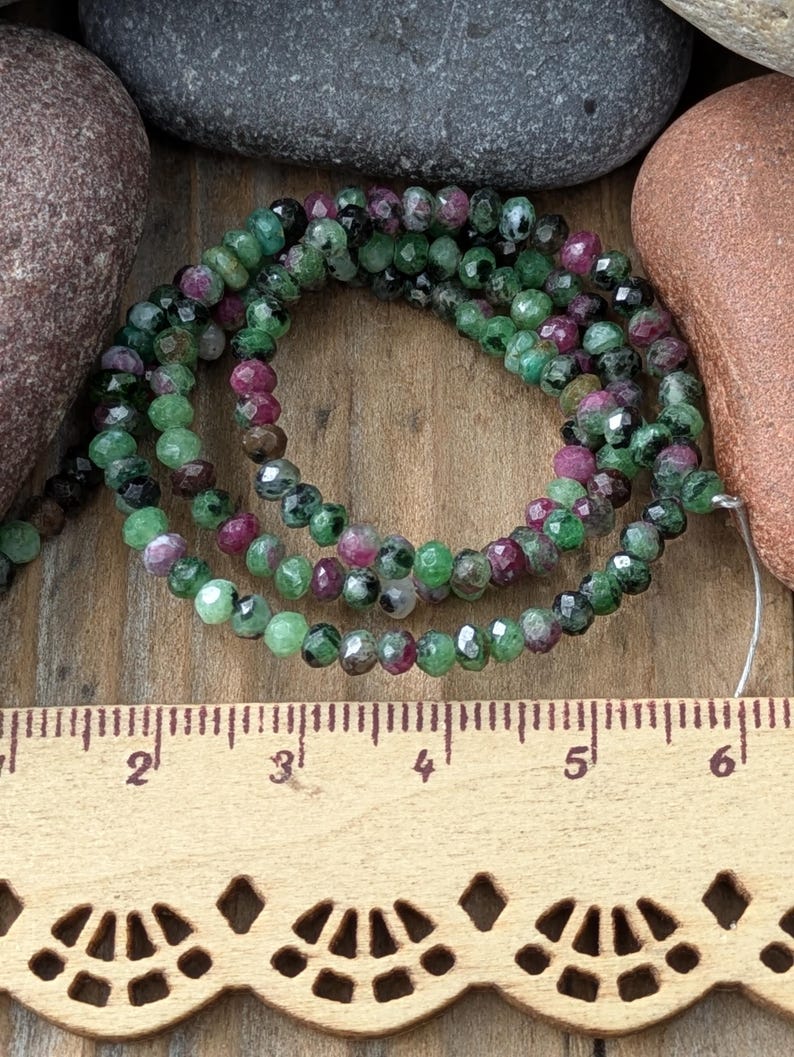 Ruby Zoisite 3 X 2mm Faceted Rondelle Bead | 14" Strand - Etsy