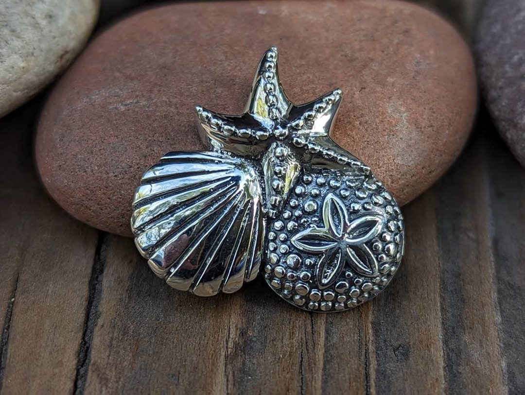 Seashell, Starfish and Sand Dollar Sterling Silver Charm - Etsy
