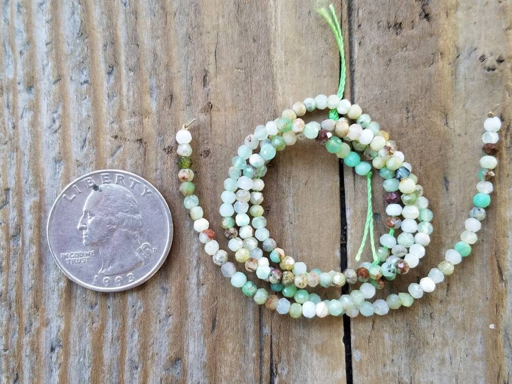 Green Peruvian Opal 3 x 2mm Faceted Rondelle Bead Natural | Etsy