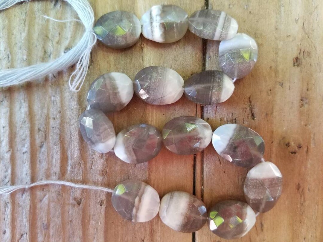 African Banded Blue Opal 14 X 12mm Faceted Oval Bead, Owyhee Opal ...