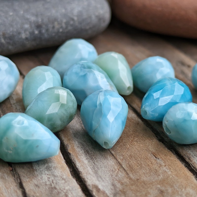 Faceted Larimar - Etsy