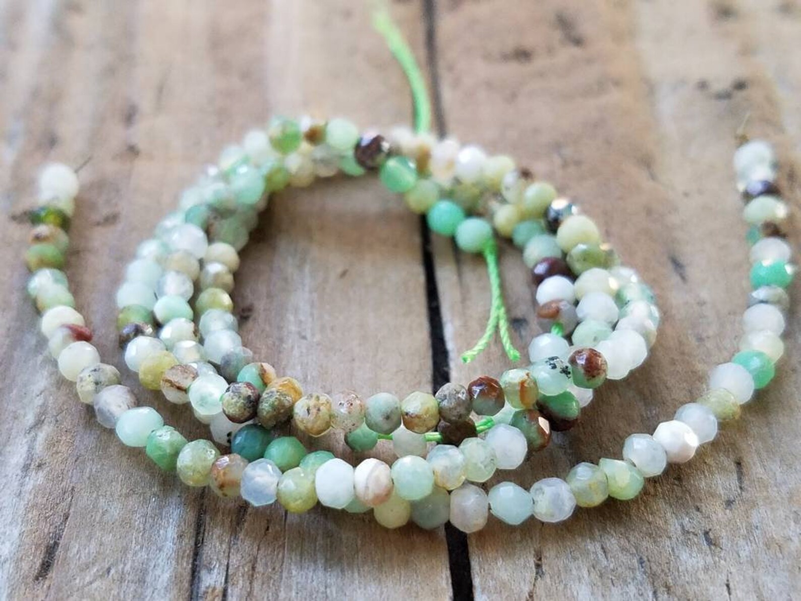 Green Peruvian Opal 3 x 2mm Faceted Rondelle Bead Natural | Etsy