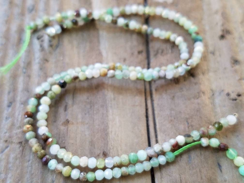 Green Peruvian Opal 3 x 2mm Faceted Rondelle Bead Natural | Etsy