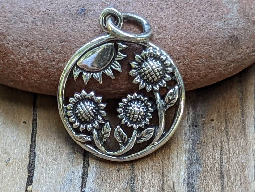 Sunflowers in the Sun Sterling Silver Pendant Charm Chain - Etsy