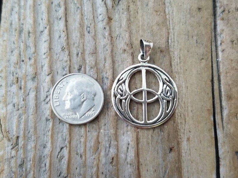 Celtic Double Peace Sign and Sterling Silver Pendant 32mm | Etsy