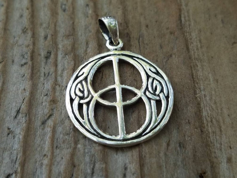 Celtic Double Peace Sign and Sterling Silver Pendant 32mm | Etsy