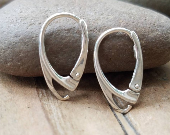 Sterling Silver European Leverback Ear Wire, High Quality Lever-back ...