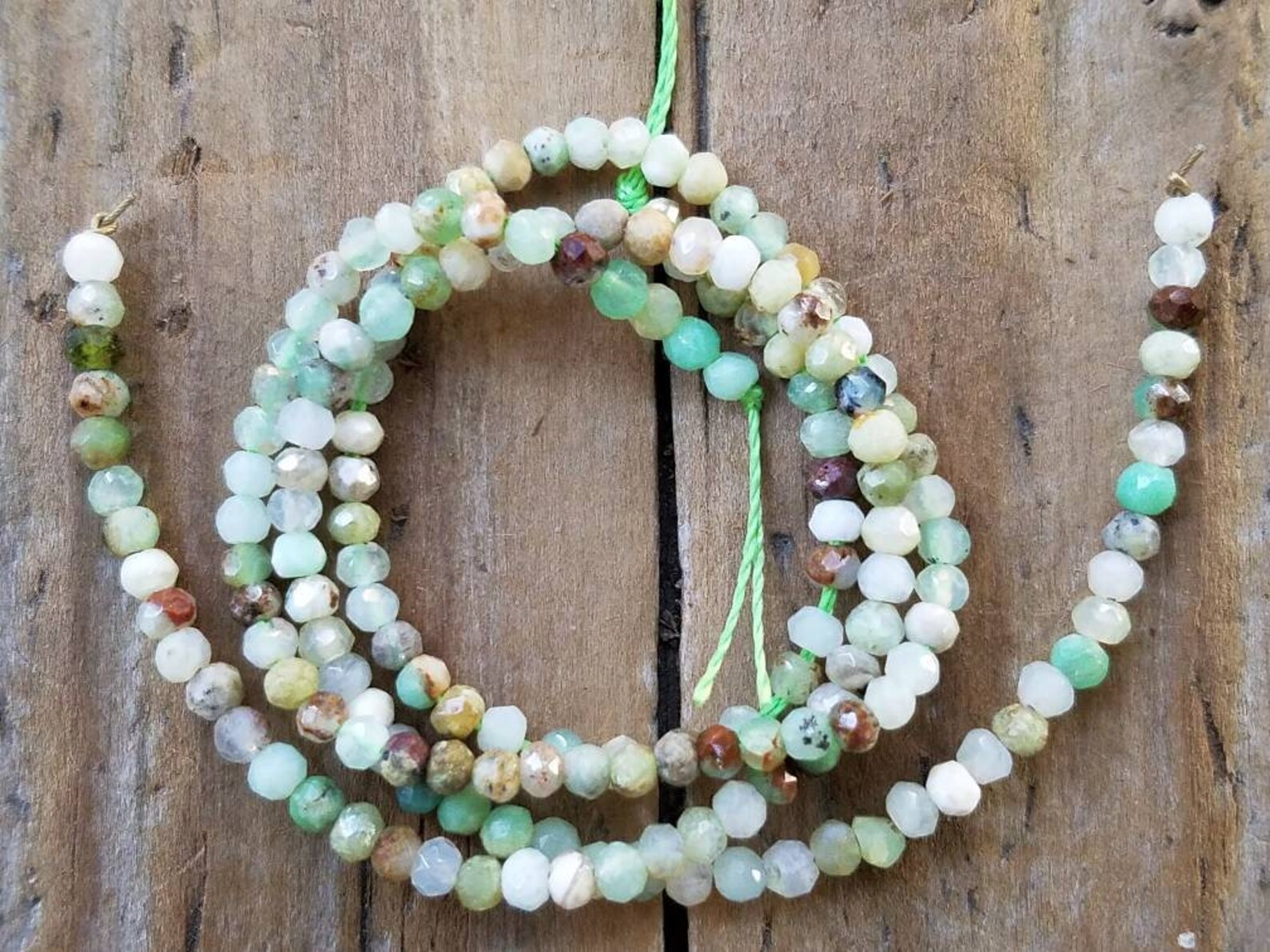 Green Peruvian Opal 3 x 2mm Faceted Rondelle Bead Natural | Etsy
