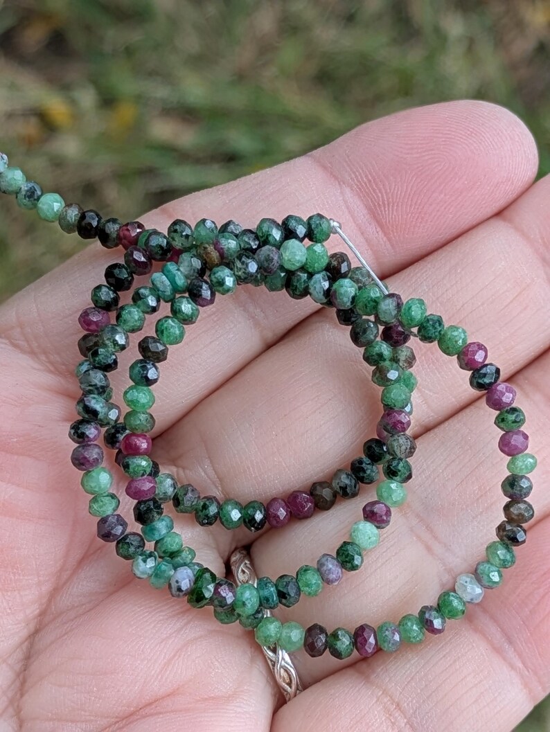 Ruby Zoisite 3 X 2mm Faceted Rondelle Bead | 14" Strand - Etsy