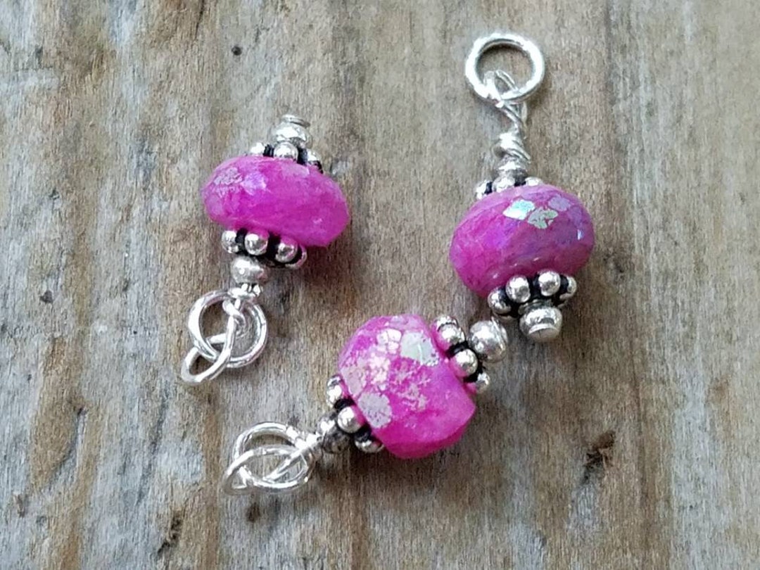 MYSTIC Pink Moonstone and Sterling Silver Charm, ONE CHARM, 7 X 3mm ...