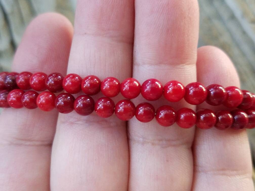 Red Bamboo Coral 5mm Smooth Round Bead Natural Bamboo - Etsy