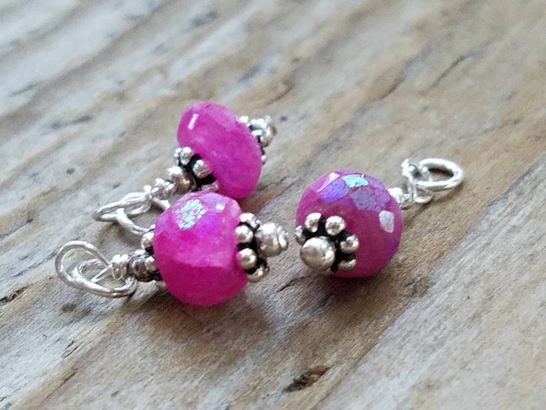 MYSTIC Pink Moonstone and Sterling Silver Charm ONE CHARM 7 - Etsy