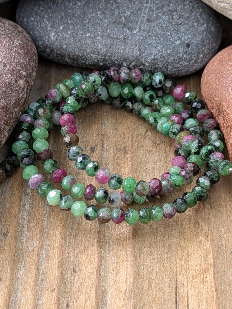 Ruby Zoisite 3 X 2mm Faceted Rondelle Bead | 14" Strand - Etsy