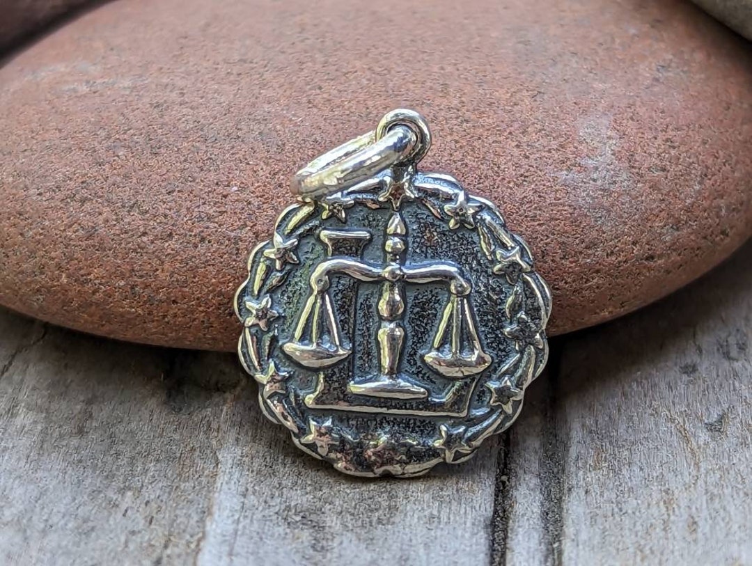 Sterling Silver Libra Zodiac Sign Charm - Etsy