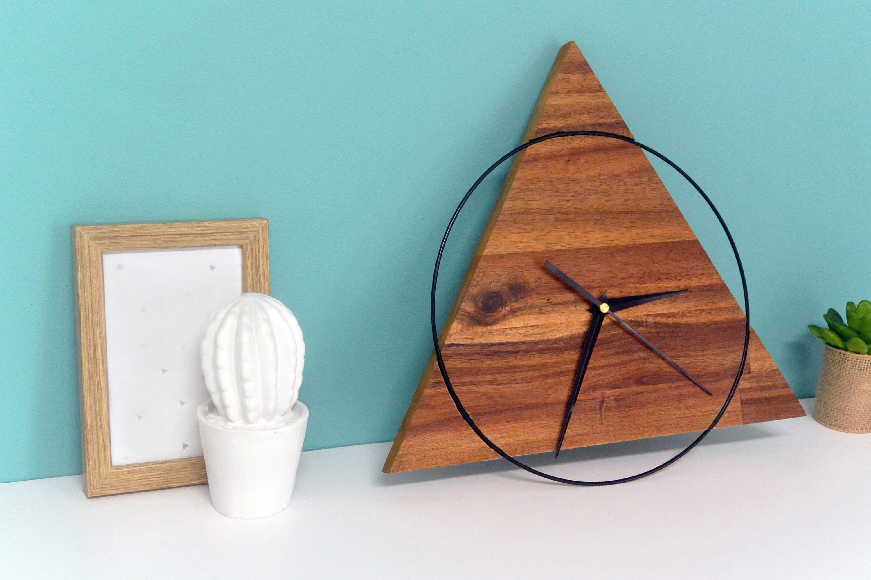 Delta Clock Wood triangular clock metal | Etsy Delta Clock Wood triangular clock metal | Etsy