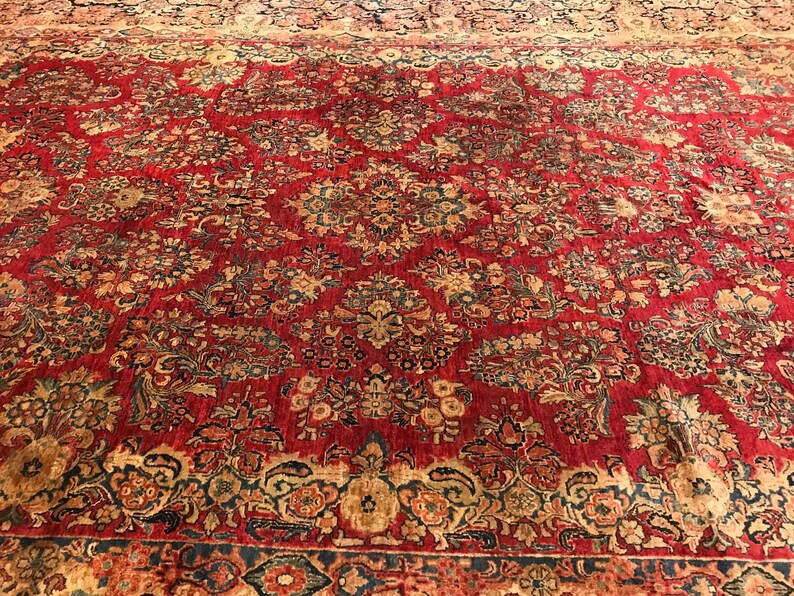 Antique Handmade Victorian Palace Size Area Rug 1910 Mint | Etsy