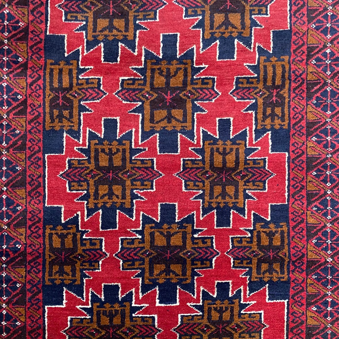 Handmade Red Afghan Kazakh Brand New Accent Rug, Tribal & Geometric ...