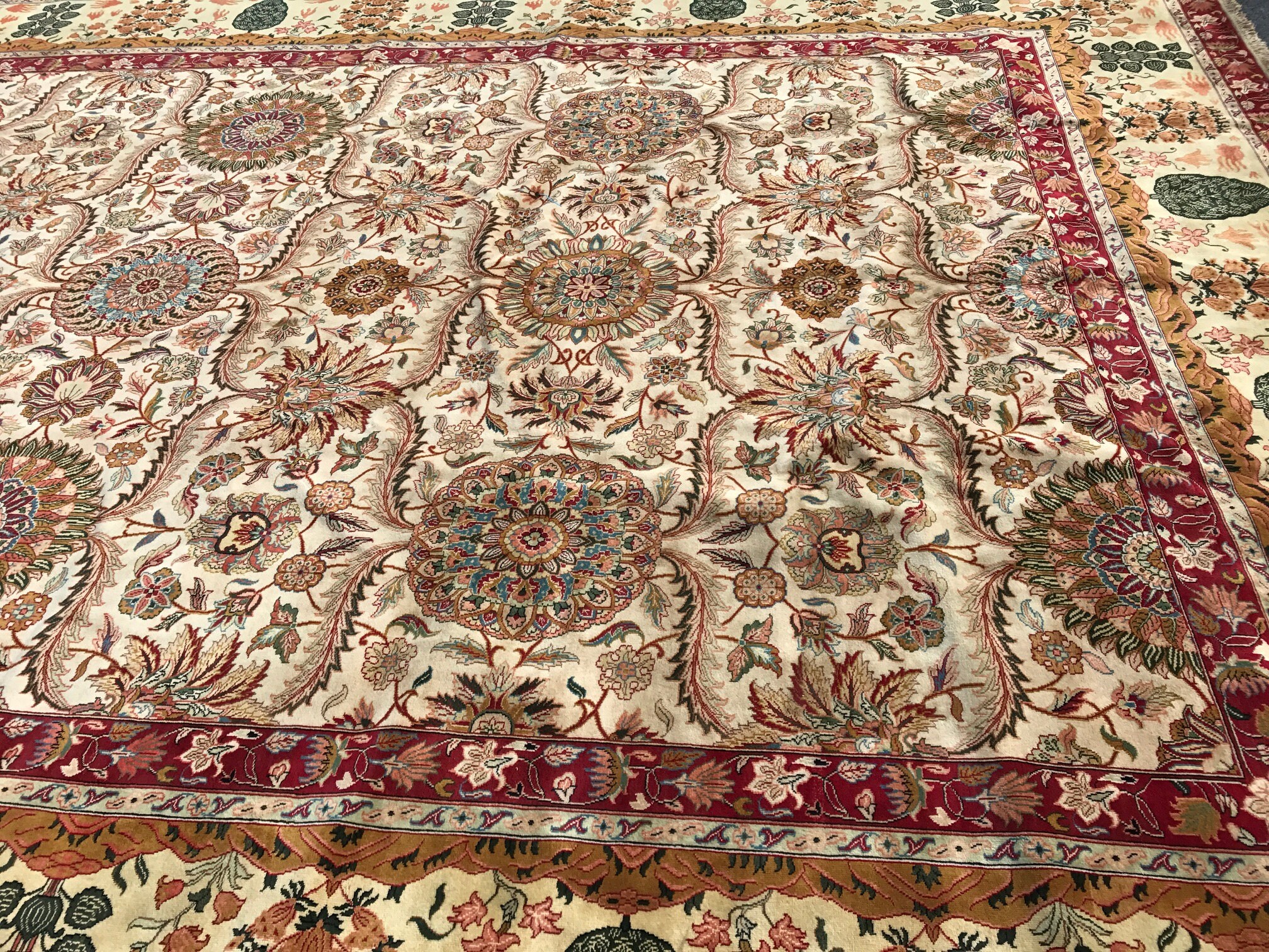 Elegant Brand New Handmade in India Palace Size Floral Rug, Intricate ...
