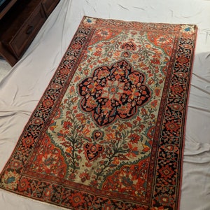 Antique Handmade Oriental Floral Area Rug, Late 1800's Mint Condition ...