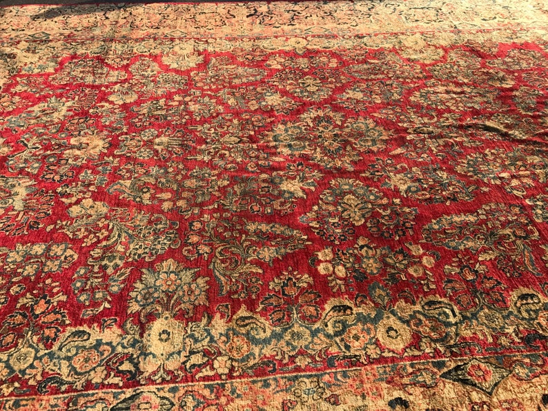 Antique Handmade Victorian Palace Size Area Rug 1910 Mint | Etsy