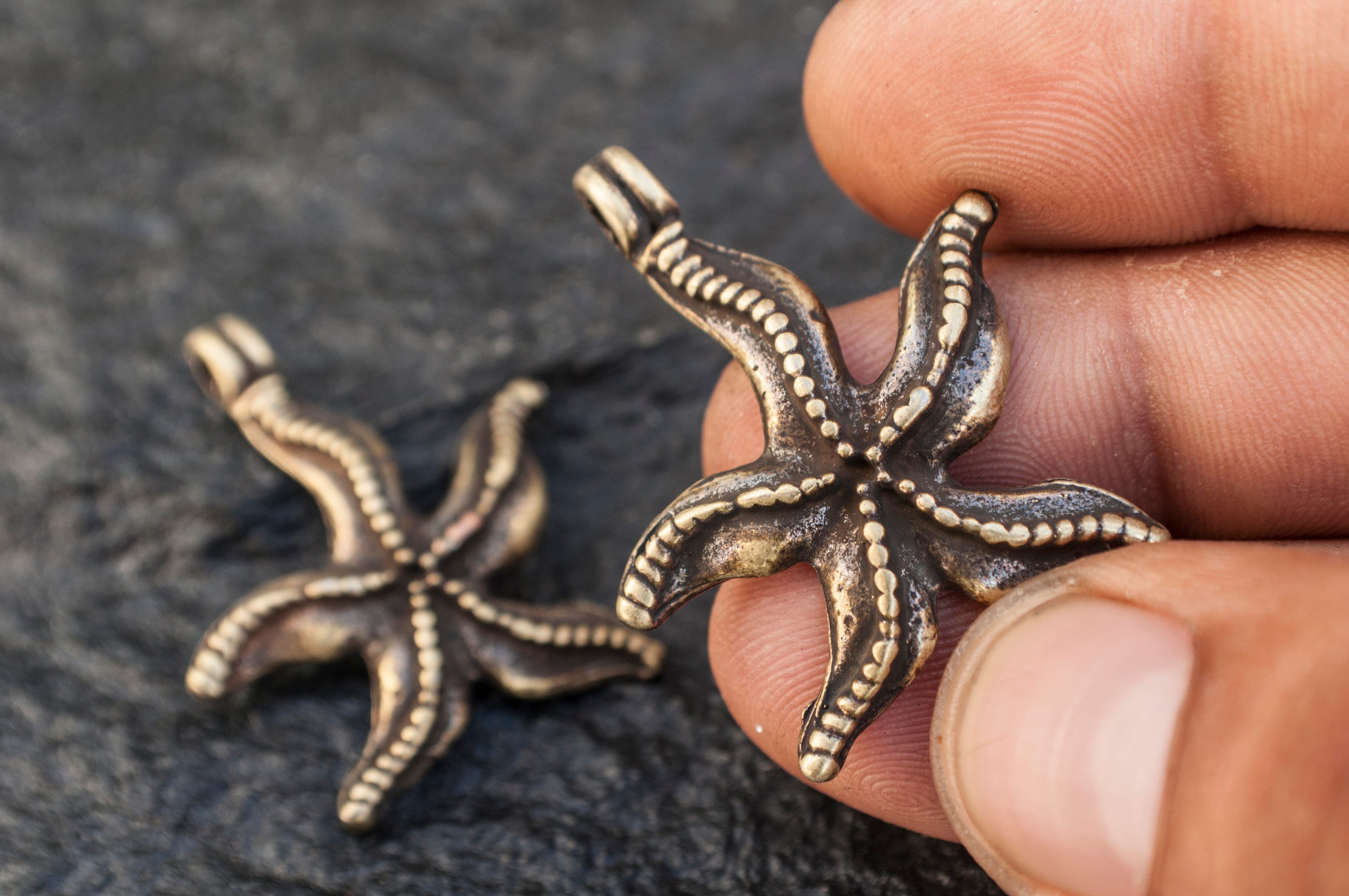 Starfish Charm for Necklace Making, 36mm Starfish Brass Charms 6pcs ...