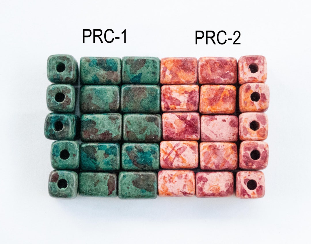Cubic Rectangular Ceramic Spacer Beads in Several Colors, Multicolor ...