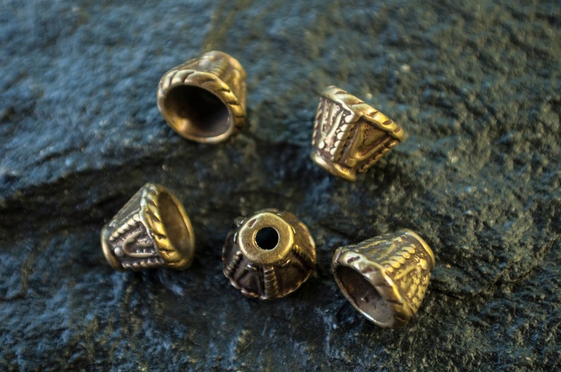 Bead End Caps Rustic Brass Cap Bead 8pcs 12mm Cap Bead | Etsy