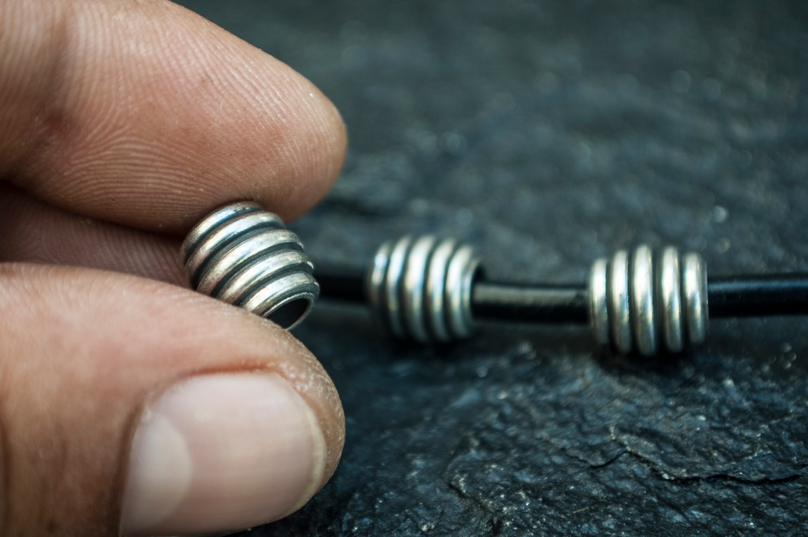Ribbed Barrel Greek silver Beads 10mm Antique Hellenic Tube | Etsy