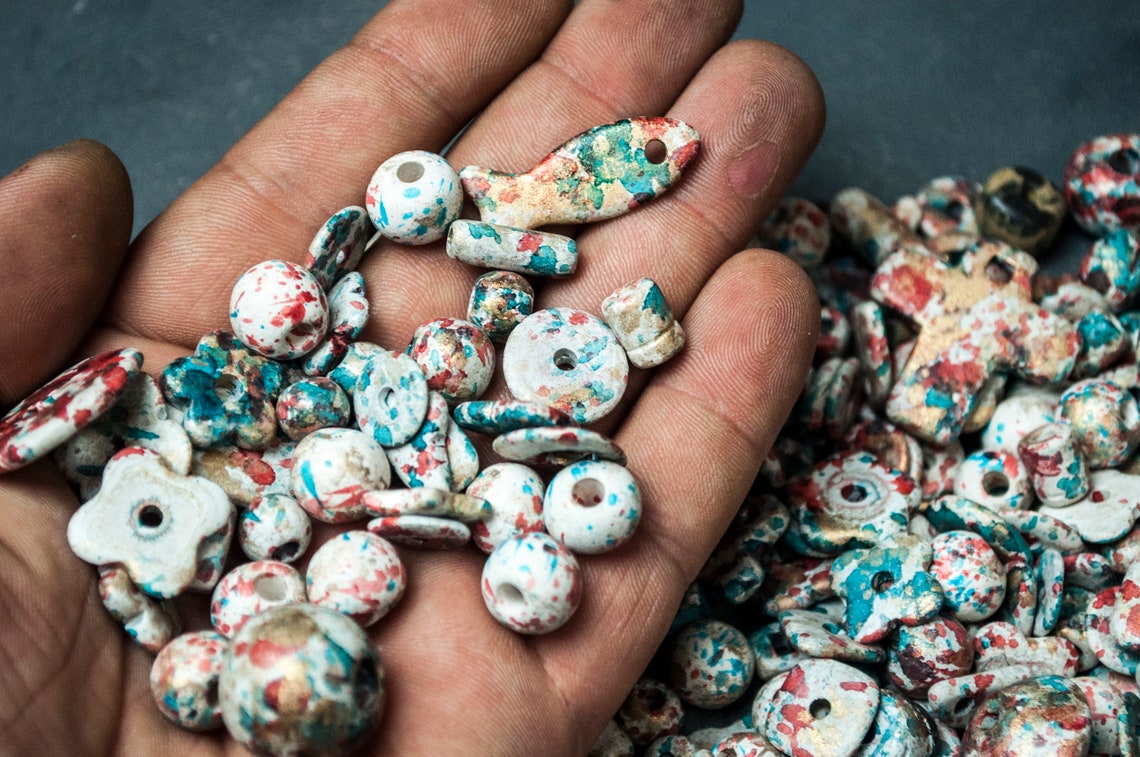 Mix Color and Shape Small Ceramic Beads Made of the Finest Clay, Mix ...